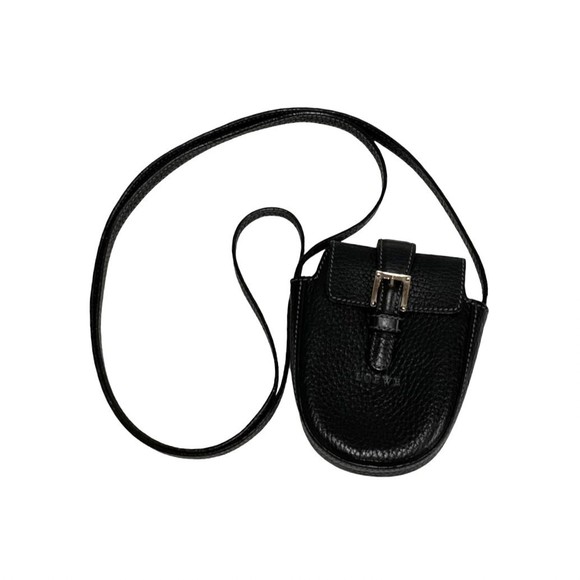 Loewe | Bags | Loewe Logo Engraved Mini Shoulder Bag Black | Poshmark